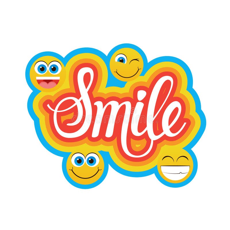 Smile Sticker Social Media Network Message Badges Design Stock Vector ...