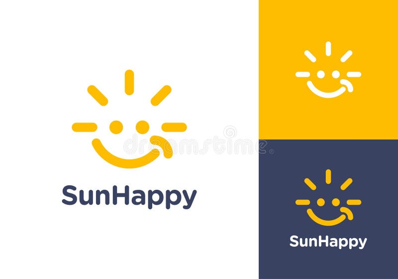 Smile with Sun Logo. Sunny Day Happy People Vector Design Stock ...