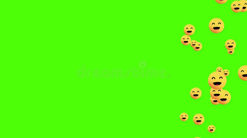 Smile Symbol Icon Animated Come Across the Green Screen. Stock Footage ...