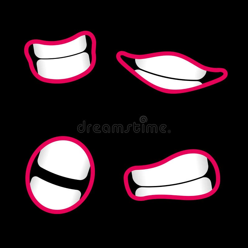 Smile Teeth Cartoon Funny. Flat Vector Illustration Stock Vector ...