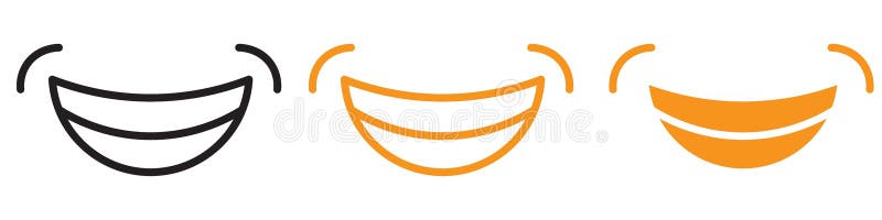 Smile with Teeth Icon Set Happy Expression Illustrations for Emoticons ...
