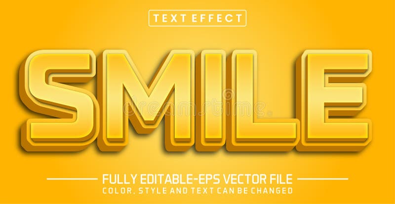 Smile Text Editable Style Effect Stock Illustration - Illustration of ...