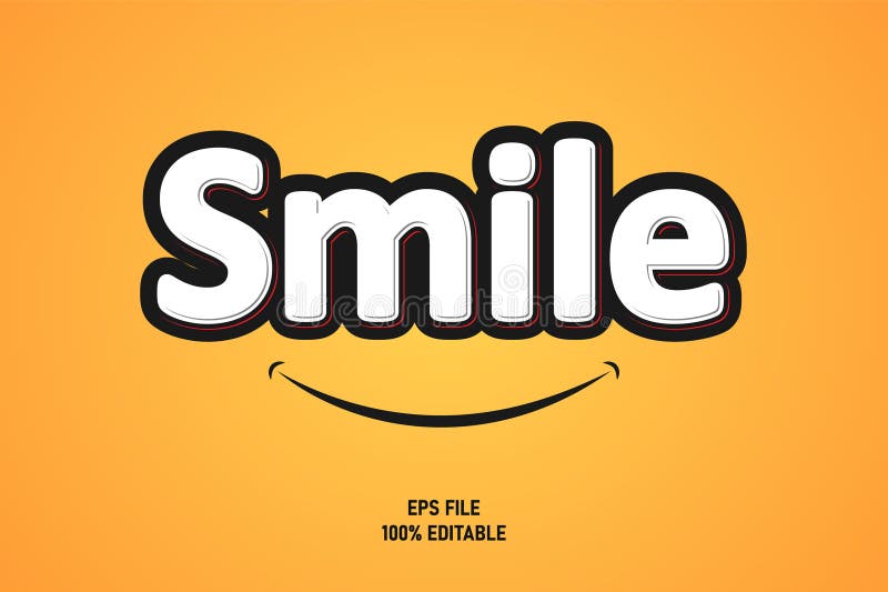 Smile Text Effect stock vector. Illustration of diagram - 374527843