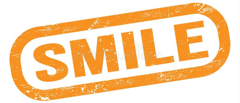 SMILE, Text on Orange Rectangle Stamp Sign Stock Illustration ...