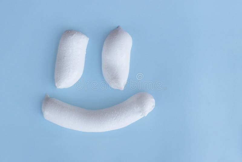 Smile from Toothpaste on Blue Background Stock Photo - Image of ...