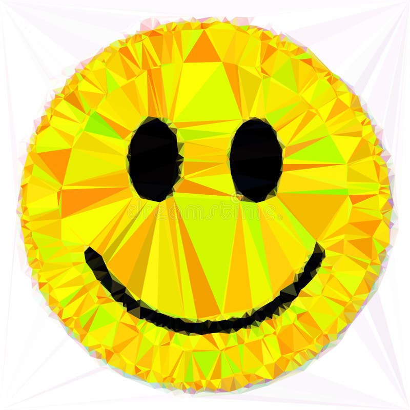 Smile Triangular Low Poly, Mosaic Pattern Background, Vector Polygonal ...