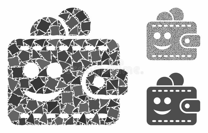 Smile Wallet Composition Icon of Rugged Elements Stock Vector ...