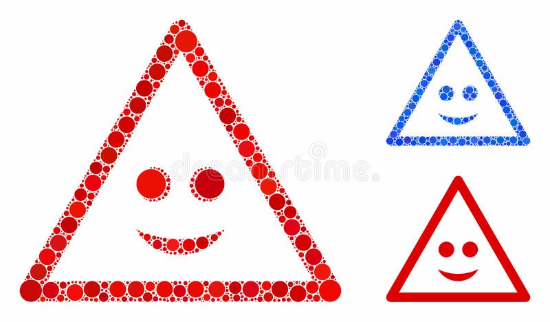Smile Warning Mosaic Icon of Round Dots Stock Illustration ...