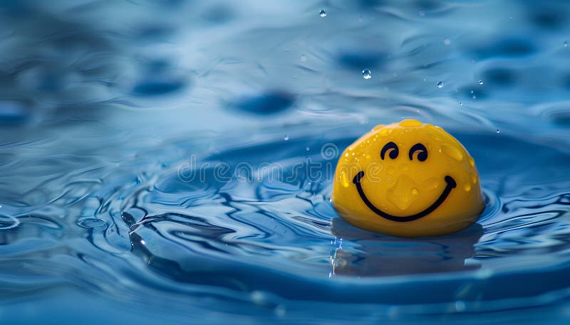 Smile Water Drops on Blue Background Stock Image - Image of happy ...