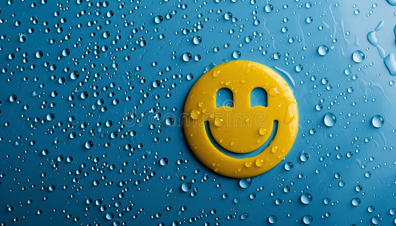 Smile Water Drops on Blue Background Stock Photo - Image of lips, smile ...