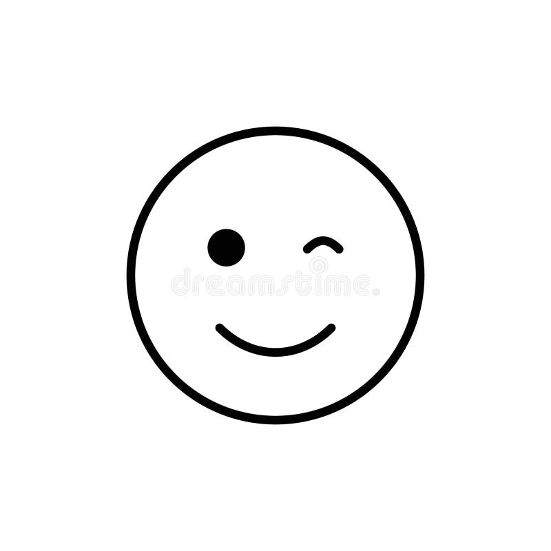 Smile Wink Icon Set Emoticon Illustrations for Communication and Social ...