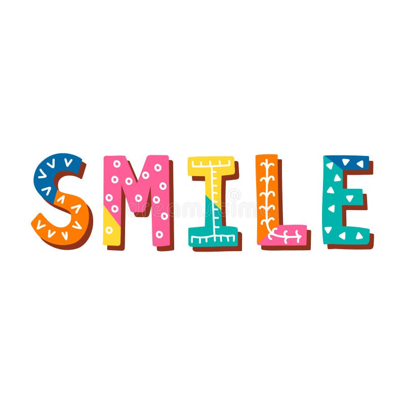 Smile Word Phrase Cute Vector Design Composition Stock Vector ...