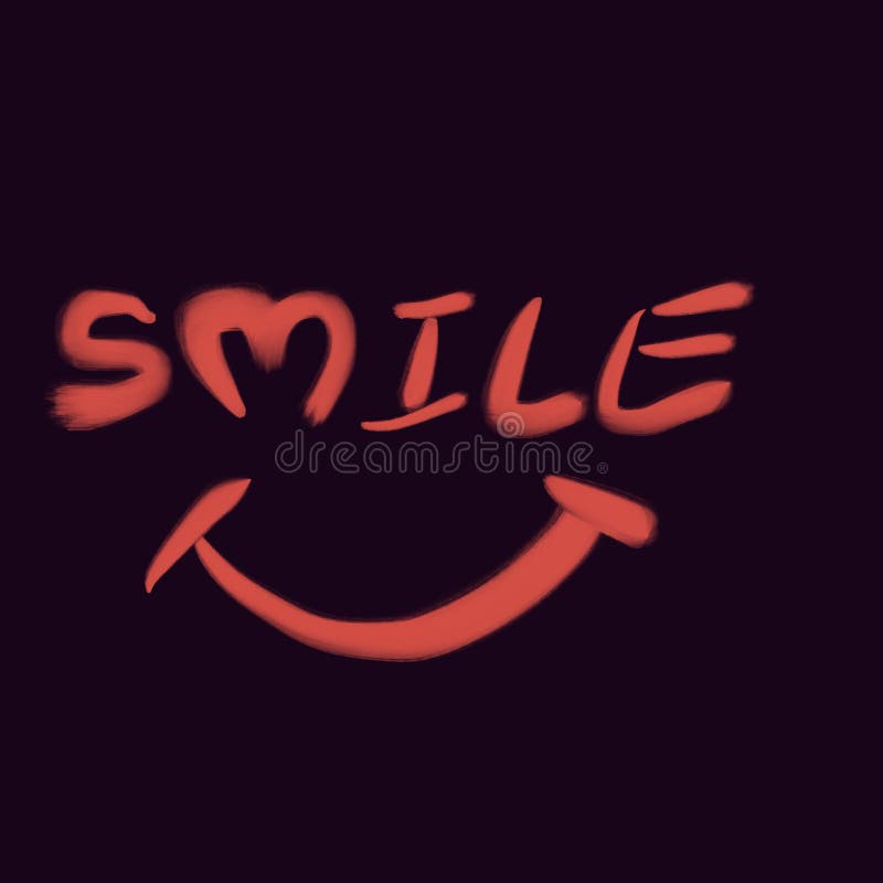 Smile Word with Red Color from Handwriting Stock Illustration ...