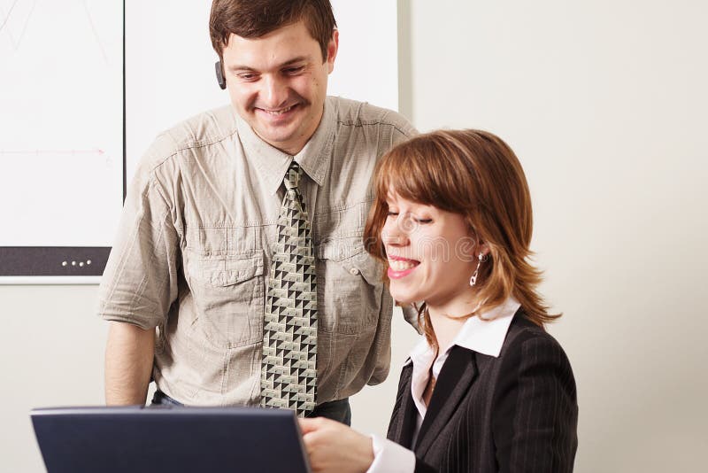 Smile worker stock image. Image of professional, contact - 1264725