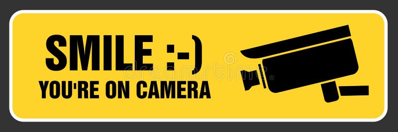 Smile You`re on Camera Sign Stock Vector - Illustration of sign, cctv ...