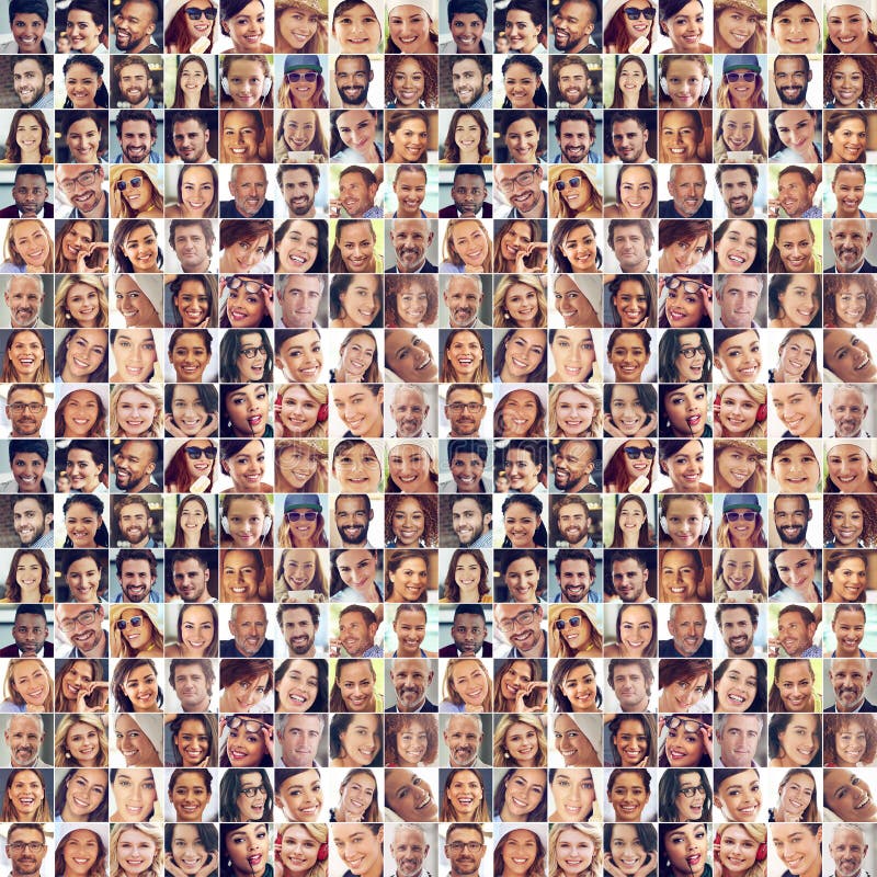 Smiles Around the World. Composite Image of a Large Group of Diverse ...
