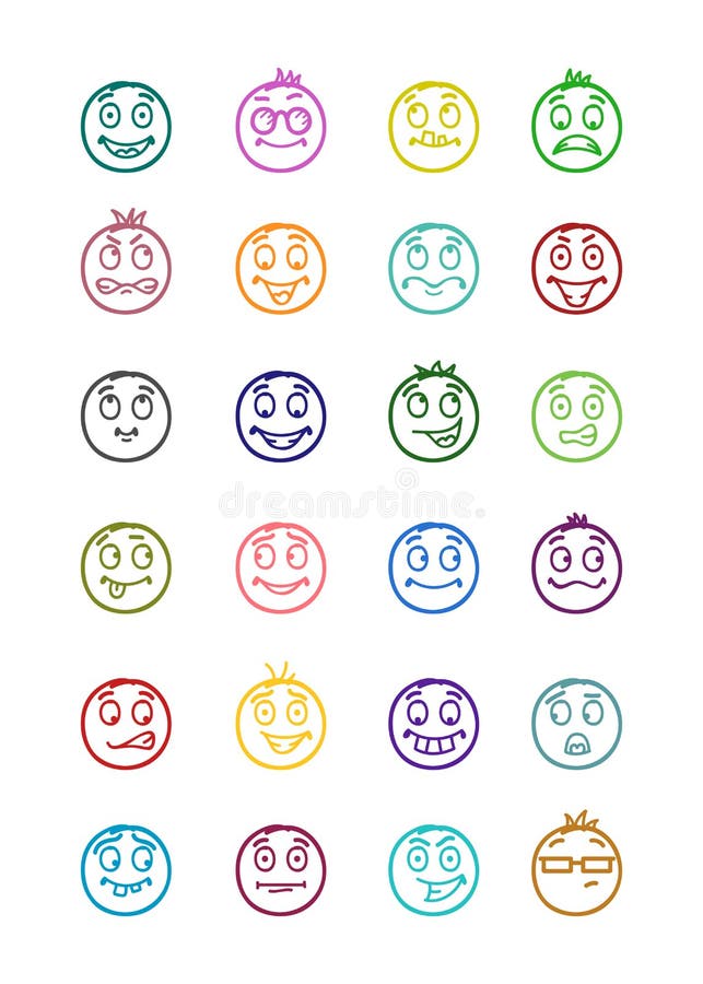 24 smiles icons set 4 stock illustration. Illustration of positive ...