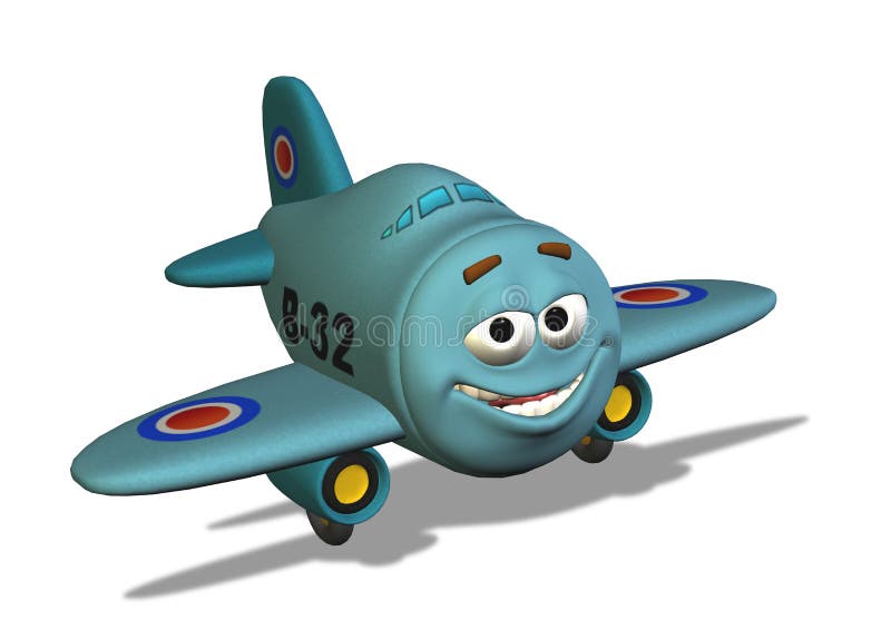 Smiley Airplane with Clipping Path Stock Illustration - Illustration of ...