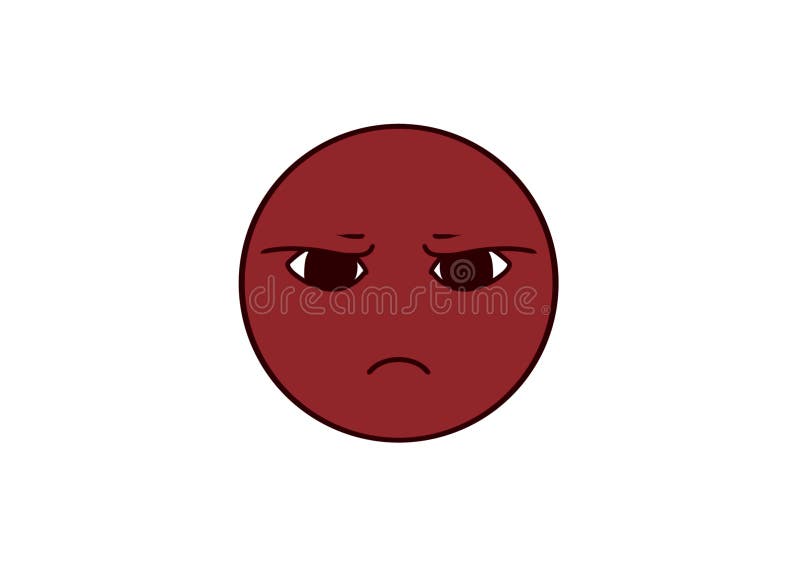 Smiley Anger Sad Expression on White Background Stock Illustration ...