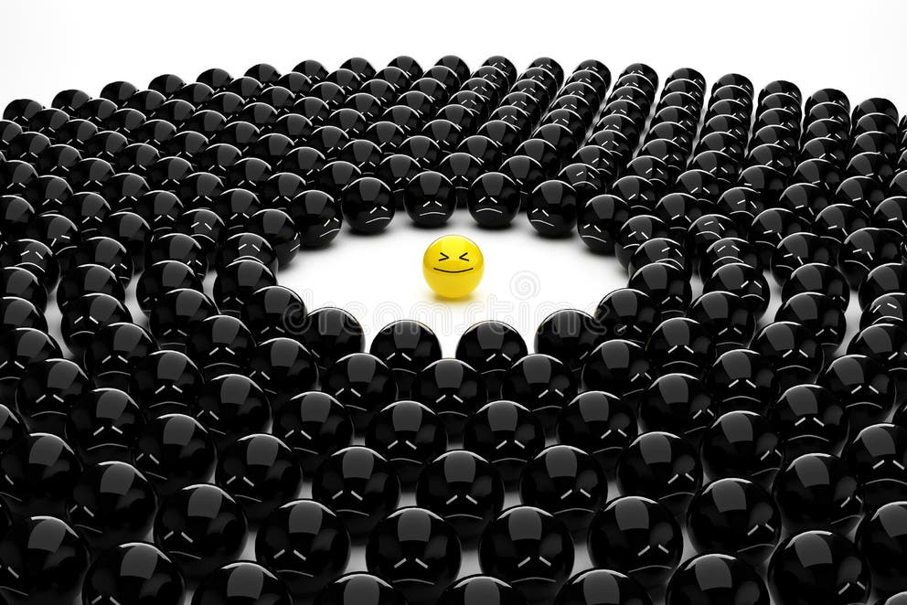 Smiley Ball Black Sad Crowd Stock Illustrations – 2 Smiley Ball Black ...