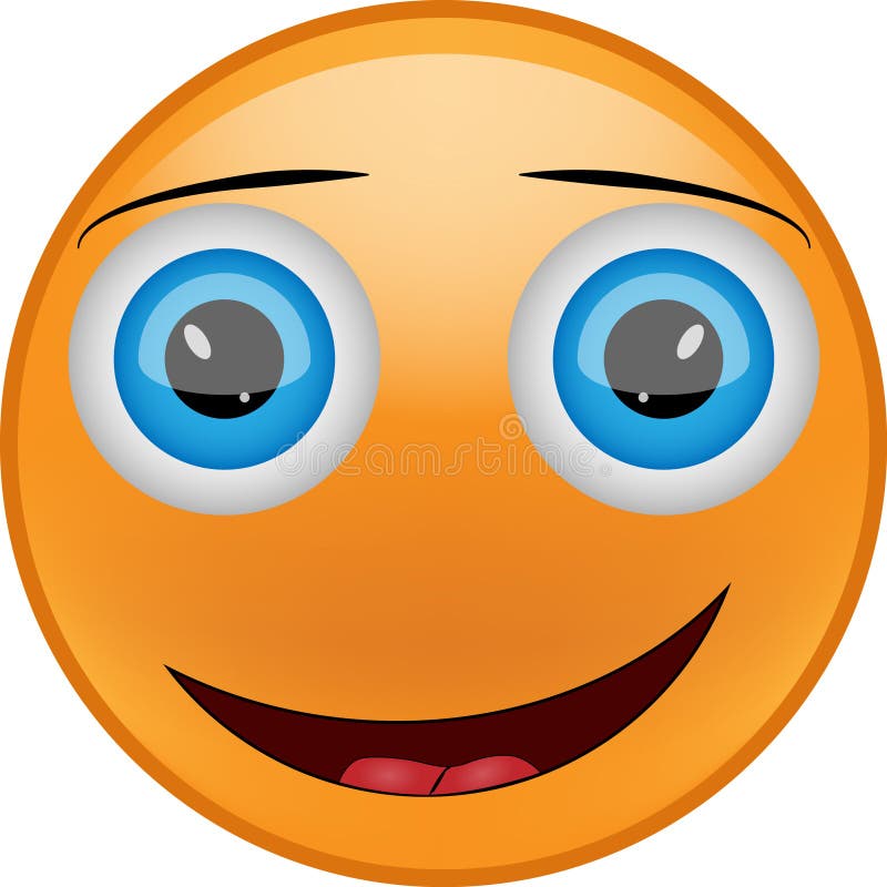 Set of Beautiful Smiley Faces with Different Emotional Expressions ...