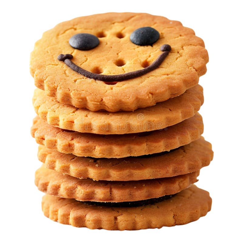 Smiley Biscuits on Transparent Background - Ai Generated Stock ...