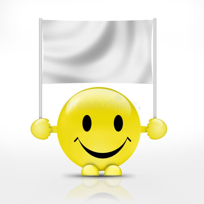 Smiley holding a sign stock vector. Illustration of script - 53310021
