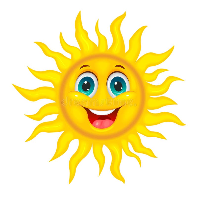 Smiley blije zon vector illustratie. Illustration of helder - 115197618