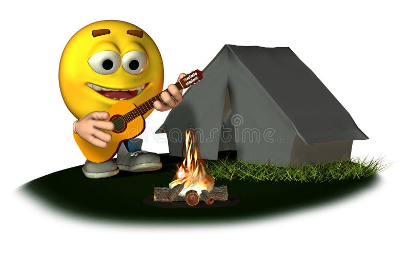 Smiley Camping stock illustration. Illustration of time - 19475845
