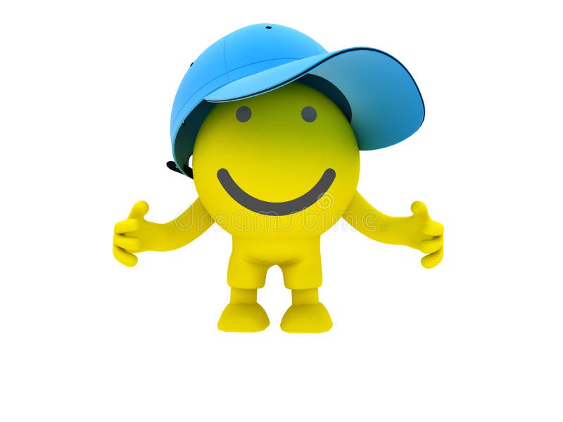 The smiley in a cap stock illustration. Illustration of yellow - 6982811