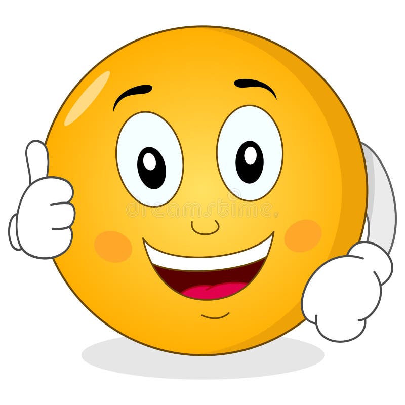 Smiley Character Frais Avec Des Pouces Illustration de Vecteur ...