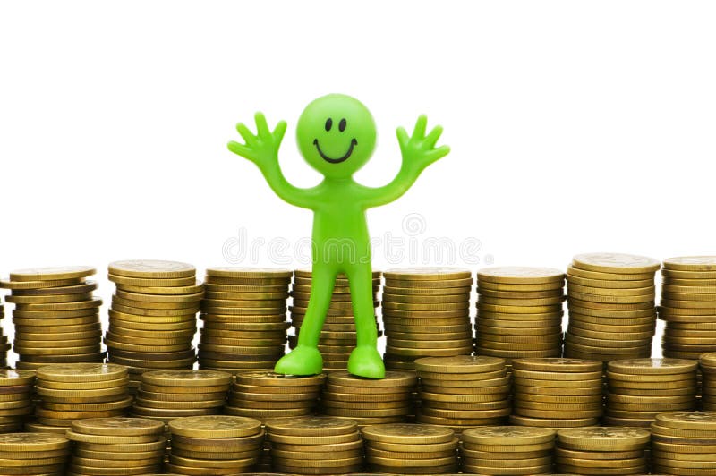 Smiley and coins isolated stock image. Image of couple - 11087539