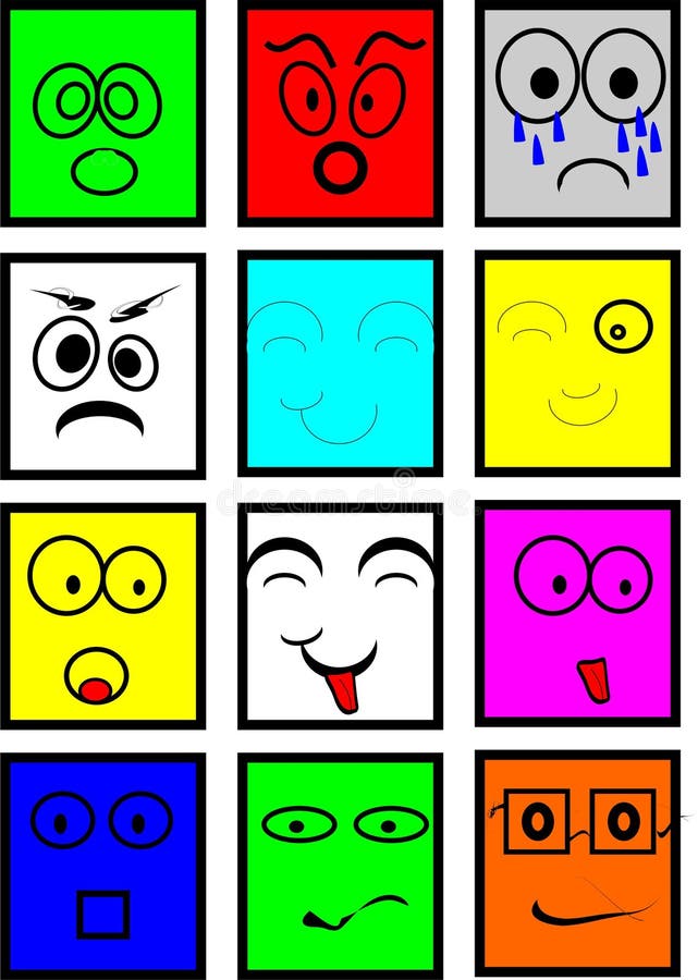 Faccine colorate illustrazione di stock. Illustrazione di fumetto ...