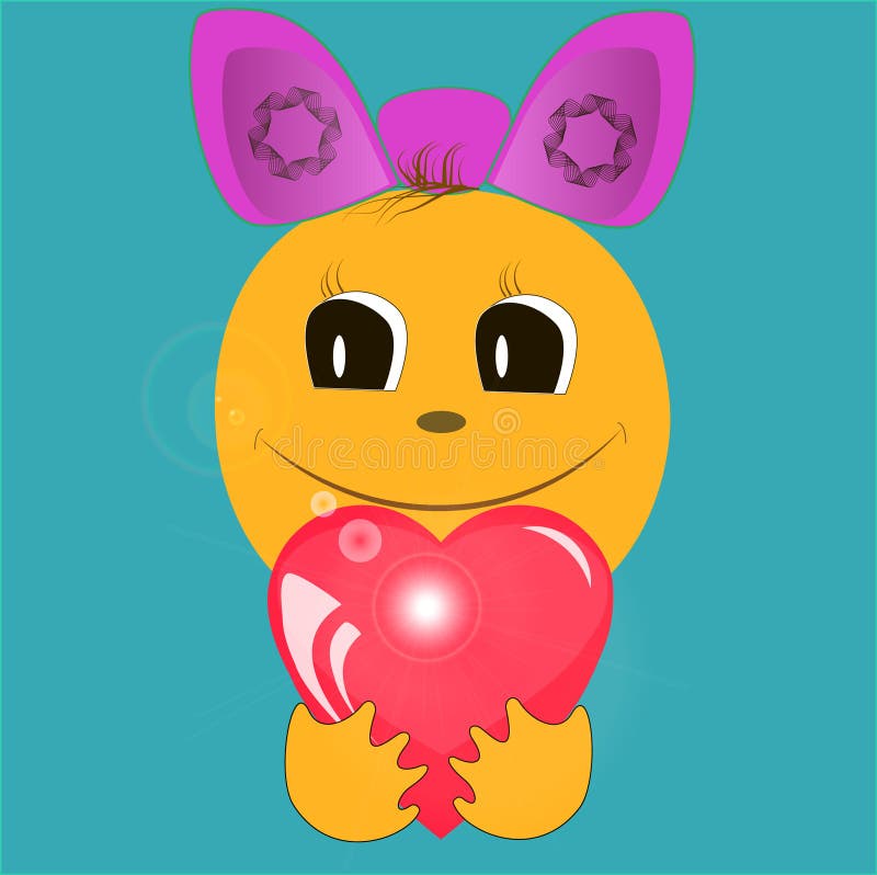 Smiley con cuore illustrazione vettoriale. Illustrazione di emoticon ...