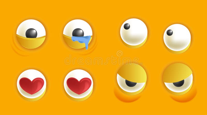 Smiley Constructor with Eyes in Different Mood Set Stock Vector ...
