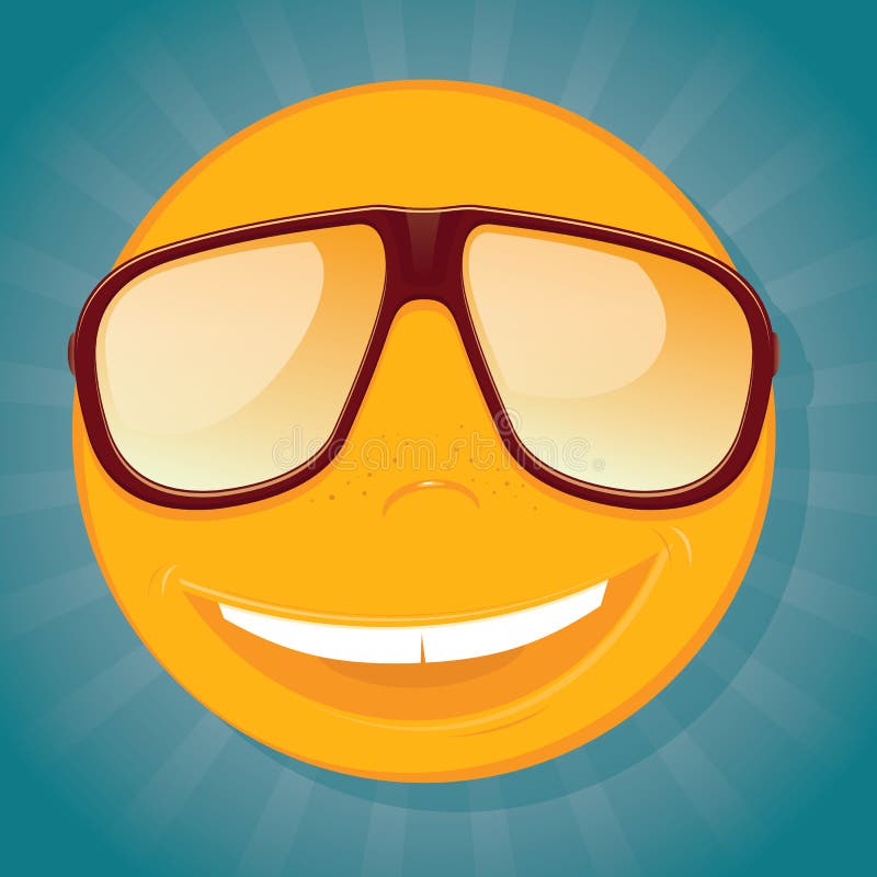 Smiley D'amusement Avec Des Lunettes De Soleil Et Une Casquette De ...
