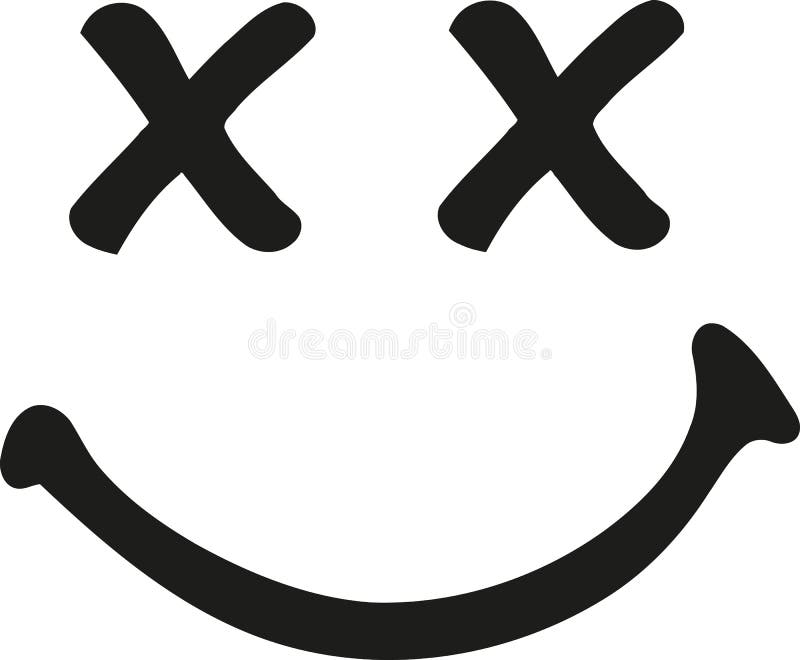 Smiley De Risa Con Los Ojos Cruzados Ilustración del Vector ...