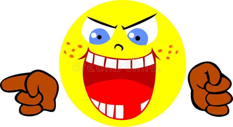 Emoticon De Riso Do Smiley Cara Feliz Dos Desenhos Animados Com Boca E ...