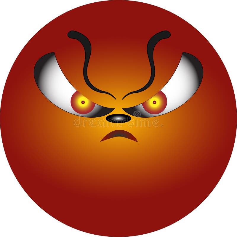 Smiley depicting anger stock vector. Illustration of negative - 90983130