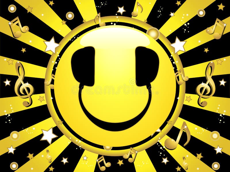 Smiley DJ Party Background stock vector. Illustration of concert - 11518197