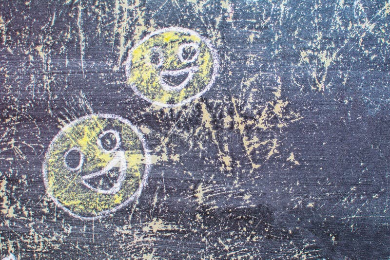 Smiley Face on Chalkboard stock image. Image of white - 15025967