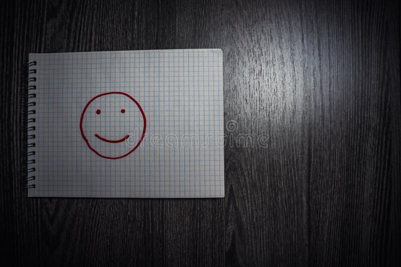 Smiley Drawn Notepad Wooden Table Stock Photos - Free & Royalty-Free ...