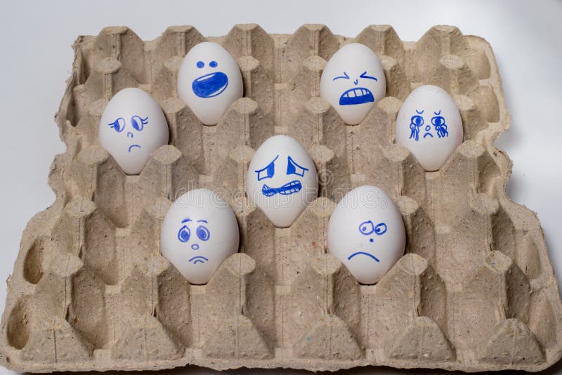 Smiley Eggs with Funny Faces. Funny Chicken Eggs. Stock Photo - Image ...