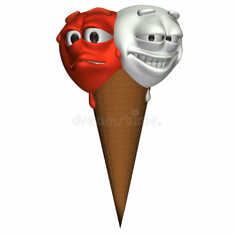 Smiley Eis - Doppelportion 2 Stock Abbildung - Illustration von ...
