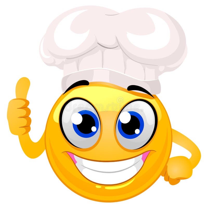 Smiley Emoticon As Chef Hat Doing Ok Hand Sign Stock Vector ...