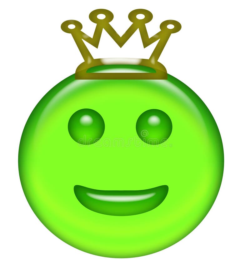 Smiley emoticon with crown stock illustration. Illustration of face ...