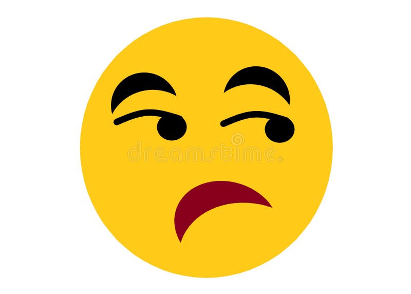 A Smiley Emoticon of Dislike Disbelief Detest Expression White Backdrop ...