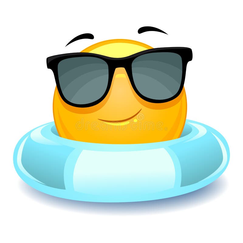 Smiley Emoticon Wearing Floater Stock Vector - Illustration of floater ...