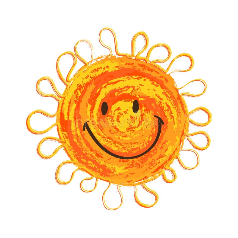 Smiley estilizado del sol ilustración del vector. Ilustración de fondo ...