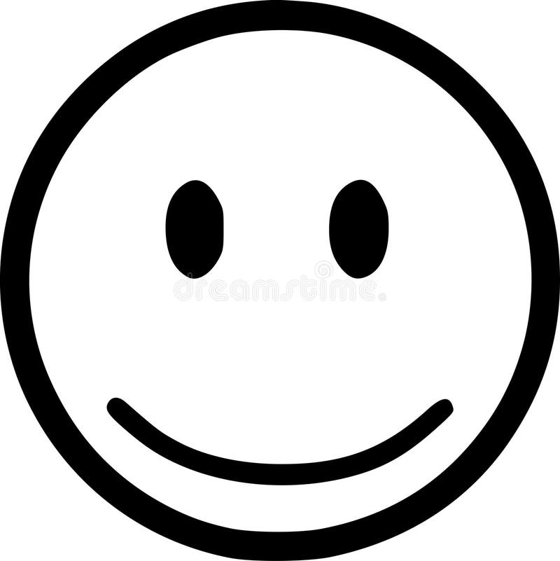 Smiley Face - Black and White Vector Illustration Stock Vector ...